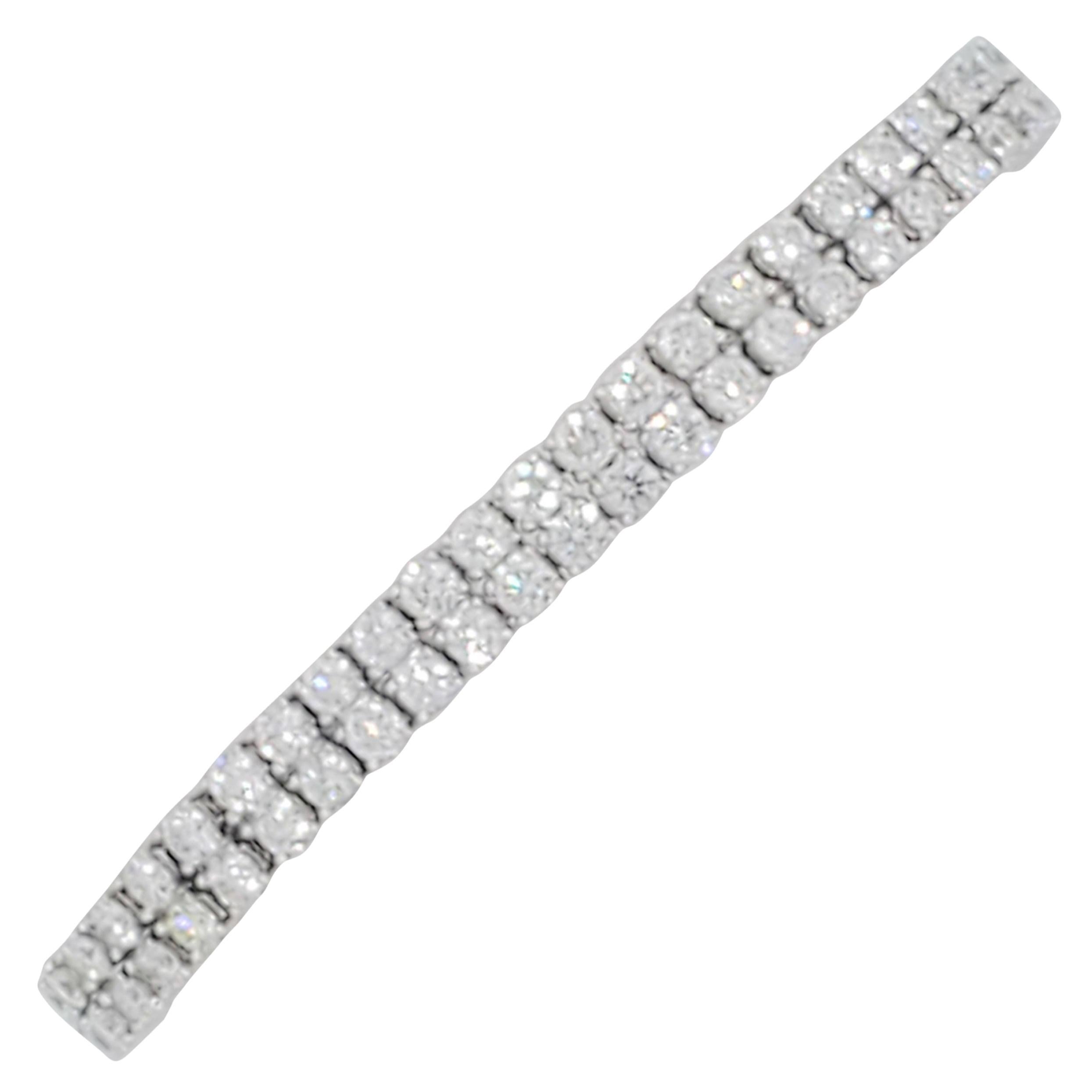White Gold Diamond Double Row Bracelet at 1stDibs