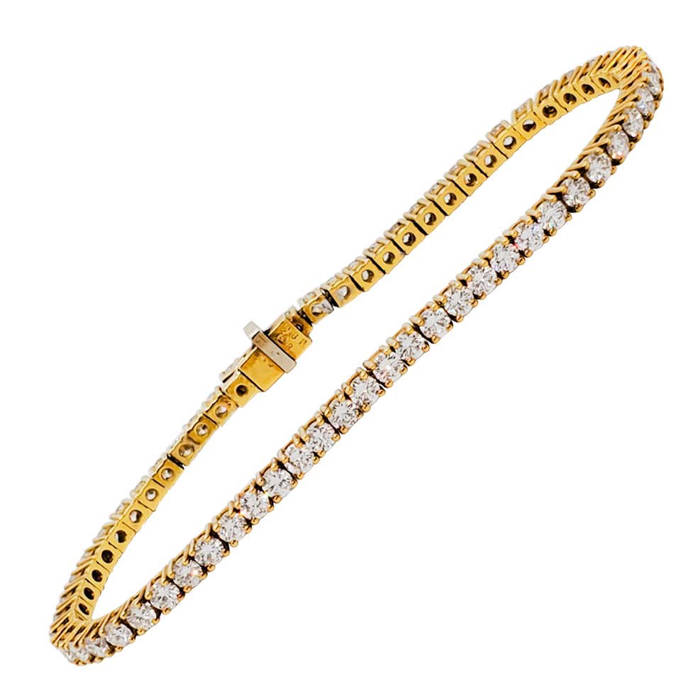 Estate 18k White Gold Pearl And Diamond Tennis Bracelet For Sale At 1stdibs