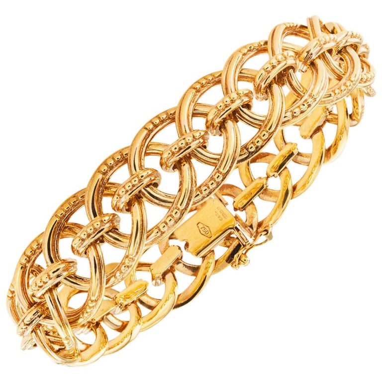 Estate Yellow Gold Link Bracelet at 1stDibs