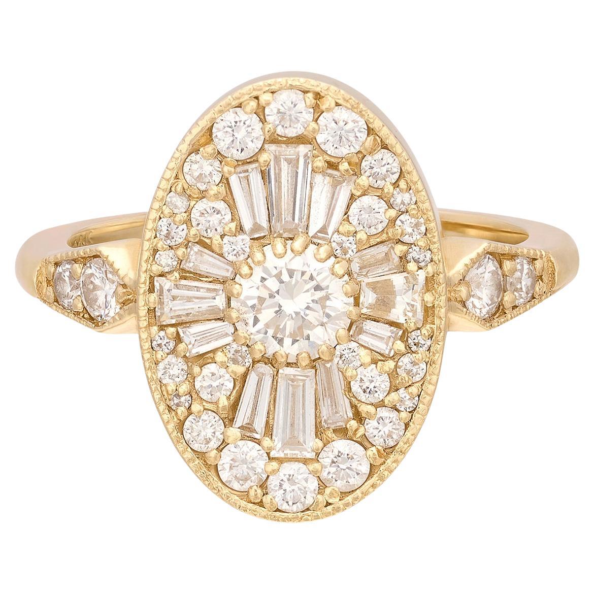 Estate Yellow Gold Multi-Diamond Ring at 1stDibs