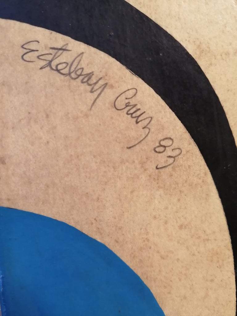 Esteban Cruz Acrylic on Cardboard Decorative Cube For Sale at 1stDibs