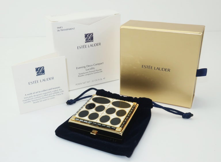 Estee Lauder Evening Art Deco Powder Compact at 1stDibs