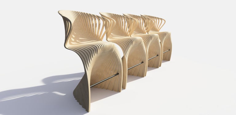 'estela' Wooden Stool, a Different Design with an Exquisite Continuous ...