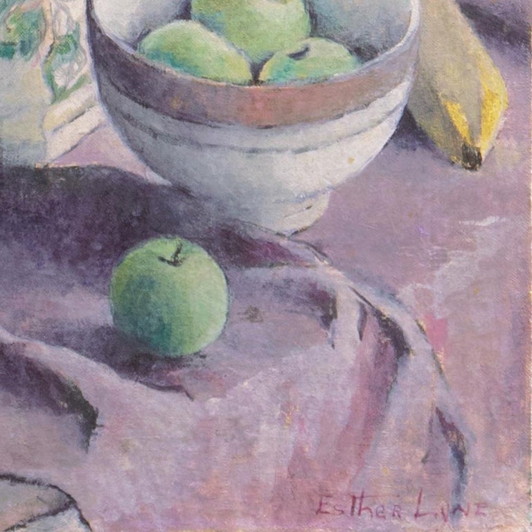 Esther Lyne – Stilleben mit Früchten und einem Sahnekrug", im Angebot ...