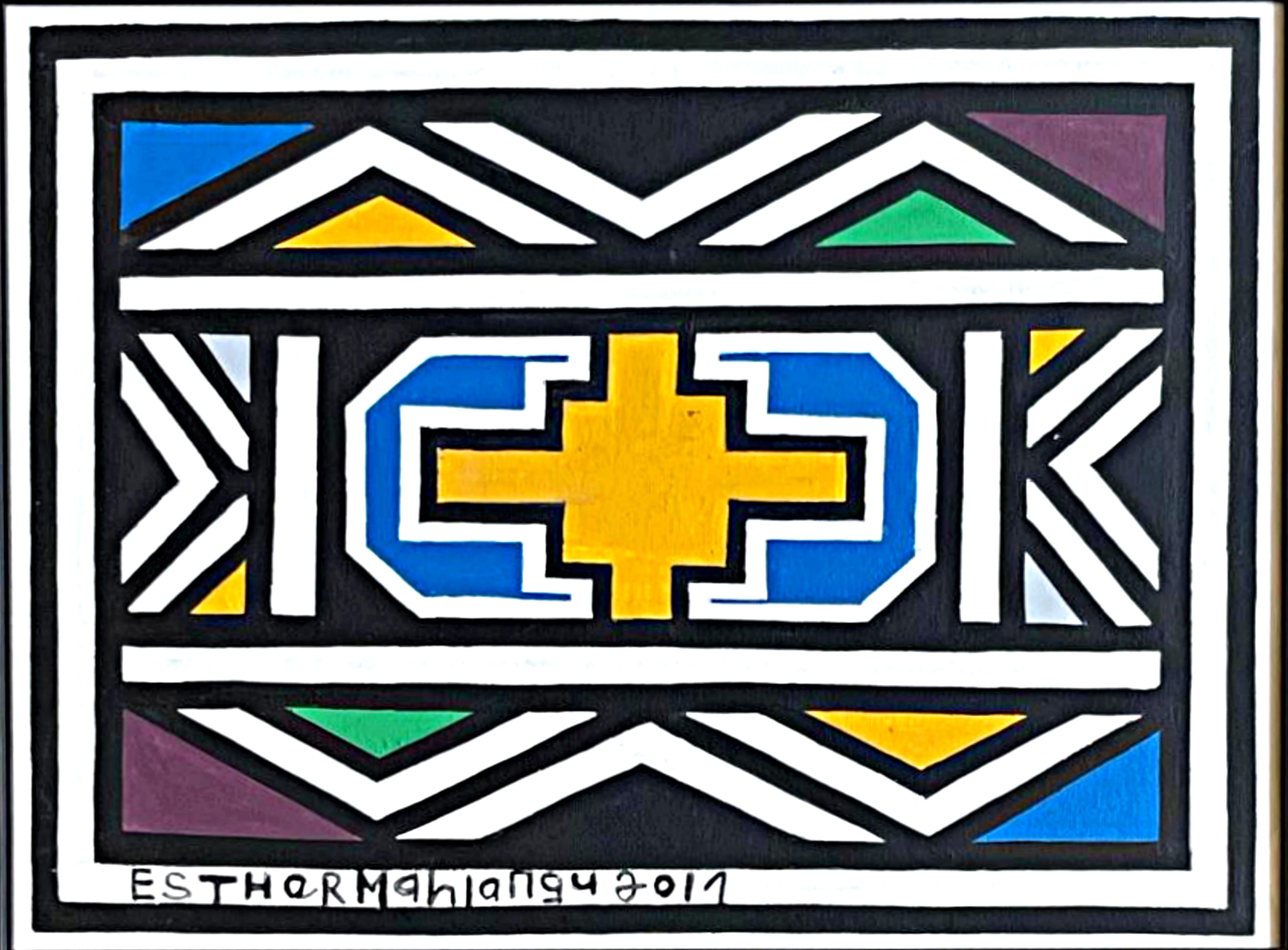 Esther Mahlangu - Ndebele Abstract painting For Sale at 1stDibs