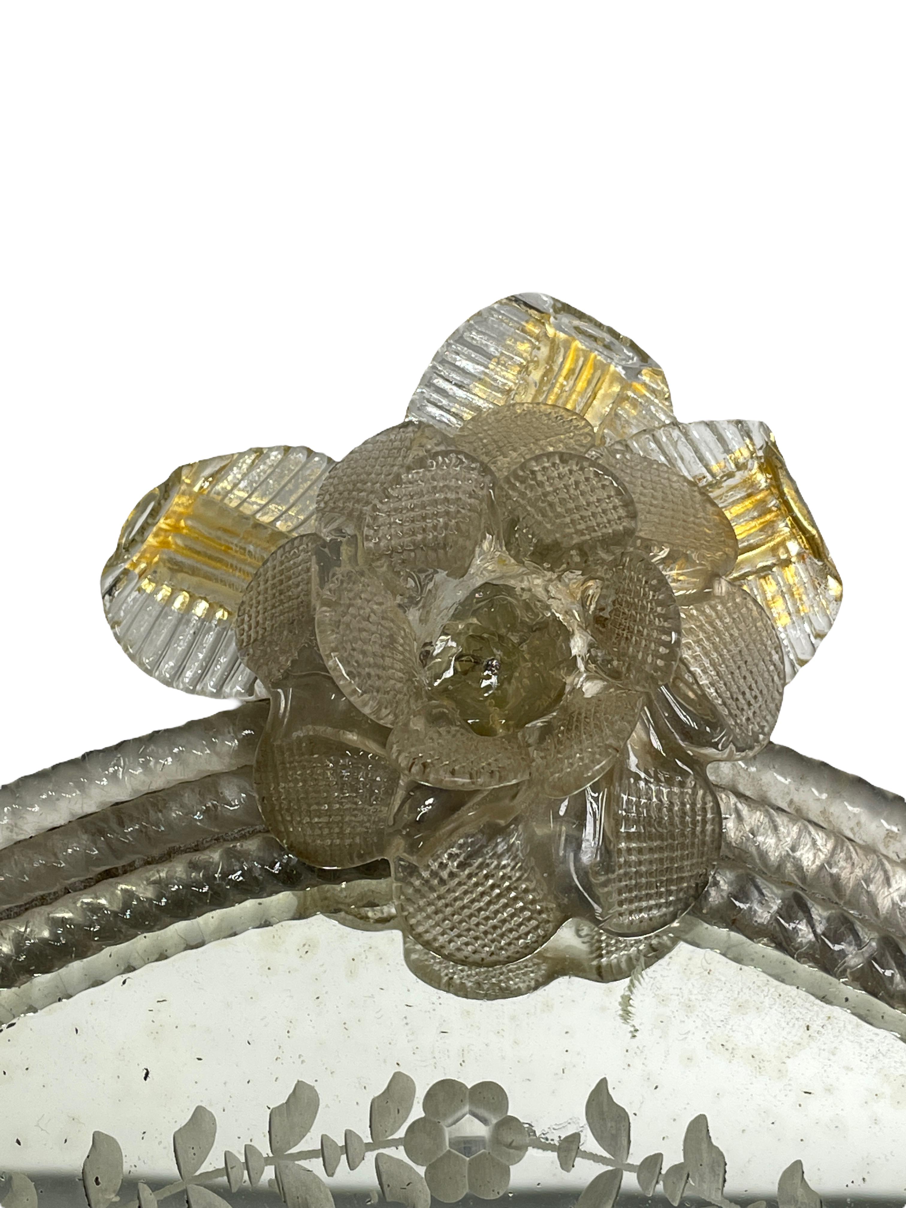 Etched Lady Murano Mirror Gold Flake Leaf 1930s Italy Venetian, Venice ...