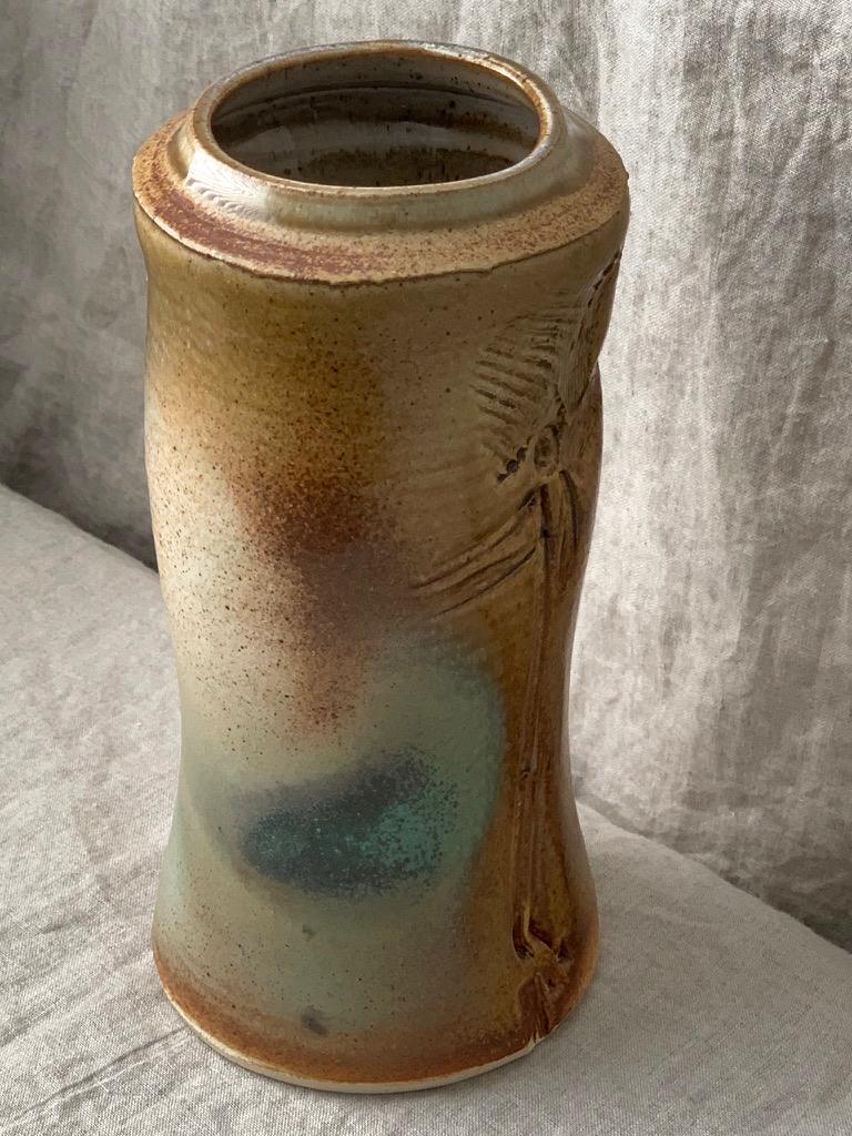 Etched Pottery Vase For Sale at 1stDibs