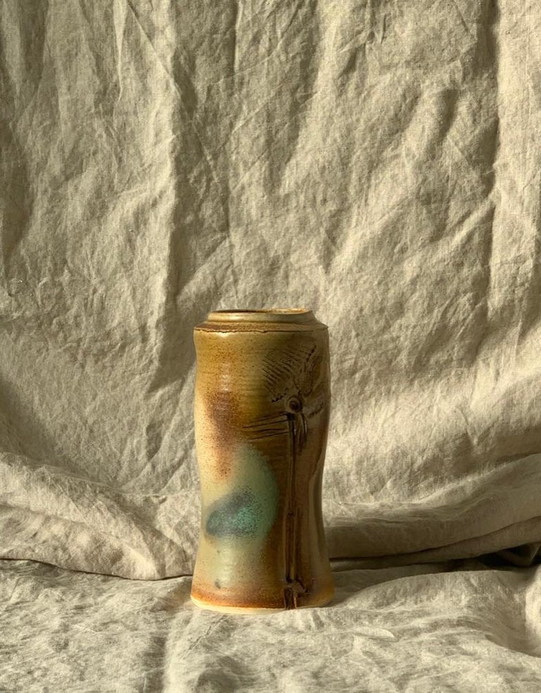 Etched Pottery Vase For Sale at 1stDibs