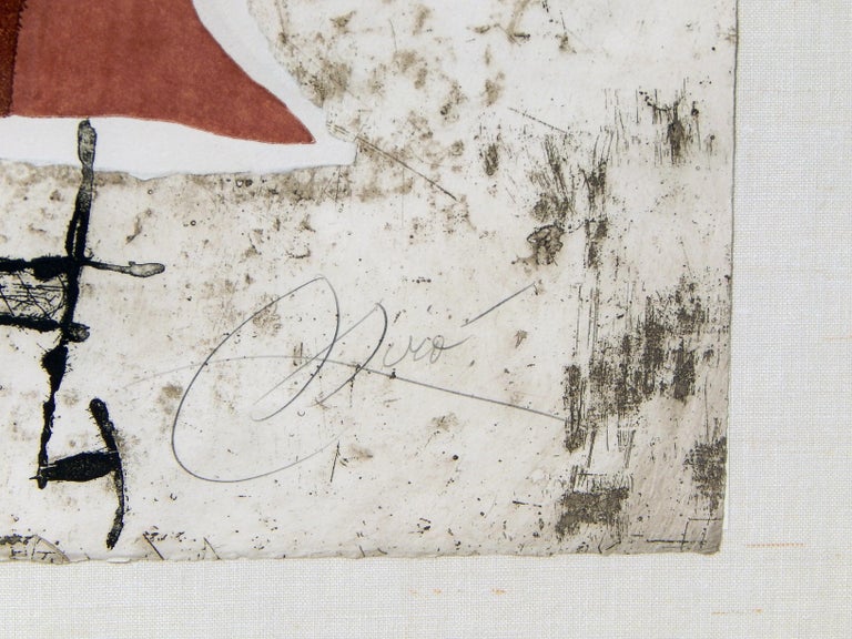 Joan Miro Etching, Aquatint and Collage, 1979, Personatge/Estels Vll at ...