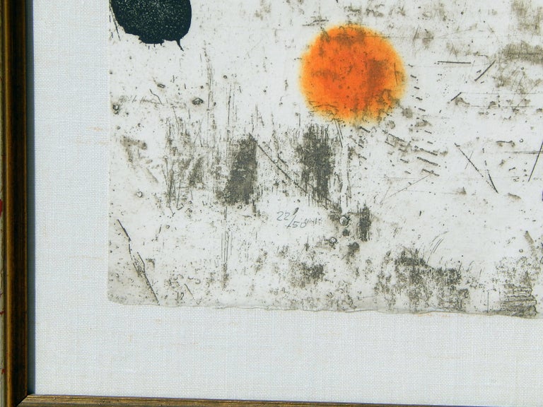 Joan Miro Etching, Aquatint and Collage, 1979, Personatge/Estels Vll at ...