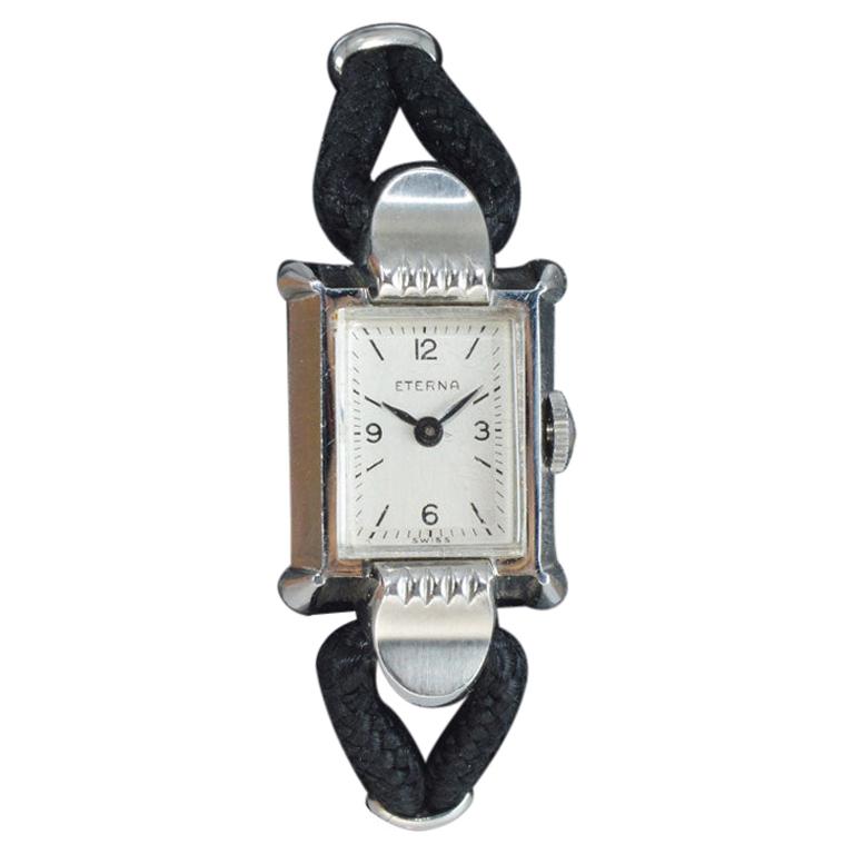 Eterna Watch Co. Steel Art Deco Ladies Watch in New Old Stock Condition ...