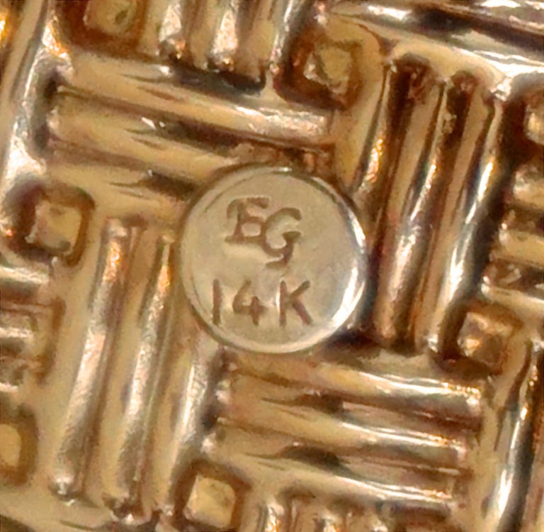 EternaGold 14K Gold Basket Weave Heart Pendant at 1stDibs