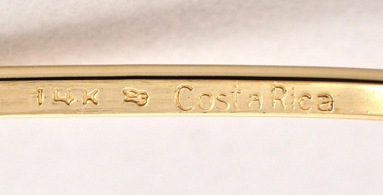 EternaGold 14K Gold Textured and Diamond Cut Design Bangle, Costa Rica ...