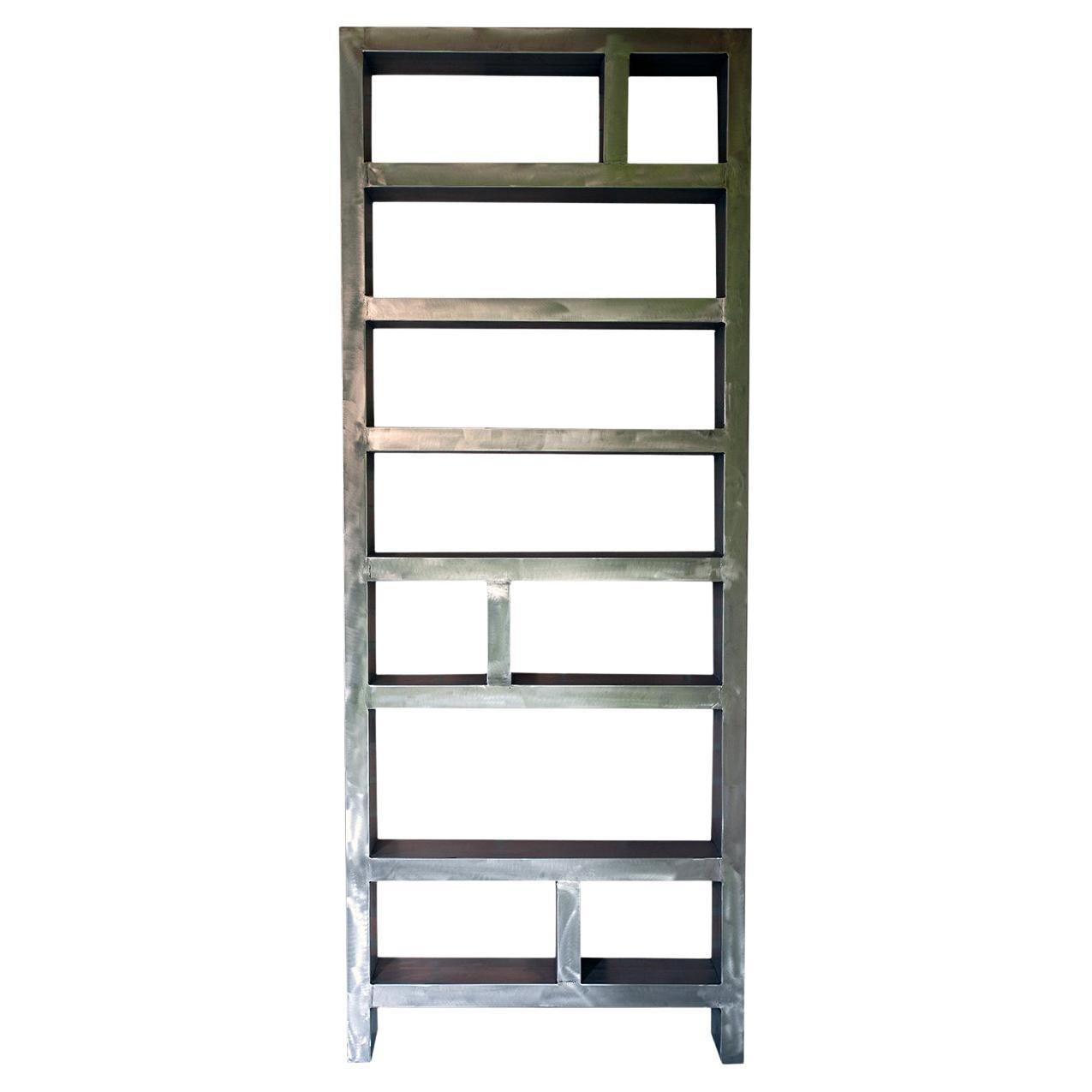 Exceptional Painted Concave Library Bookcase For Sale at 1stDibs