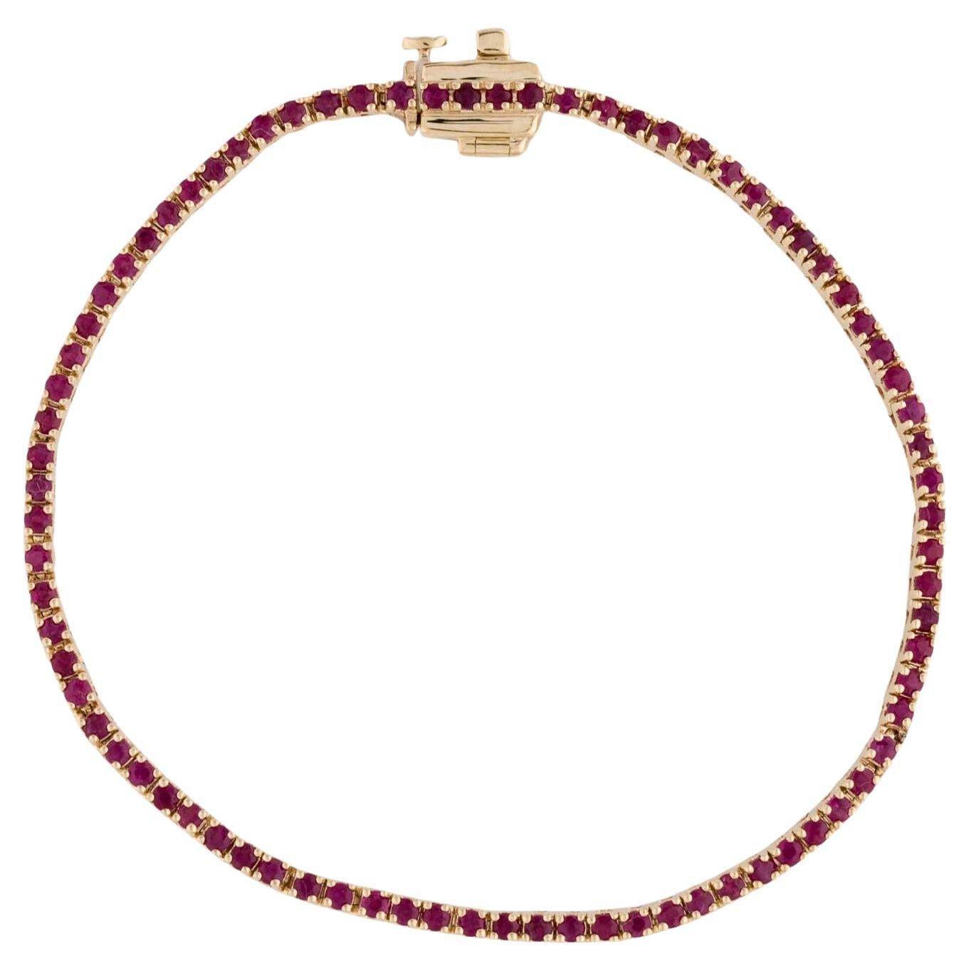 14K Ruby Link Bracelet - Gemstone Elegance, Timeless Design, Luxury ...