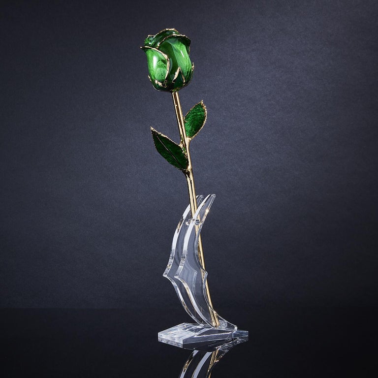 Eternal Rose Eternal Jade, Emerald, Real Rose in 24k Gold w/ LED ...