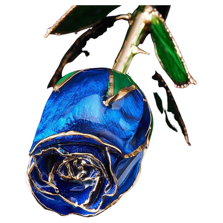 Eternal Rose Sapphire Desire, Blue, Real Rose in 24k Gold w/ LED ...