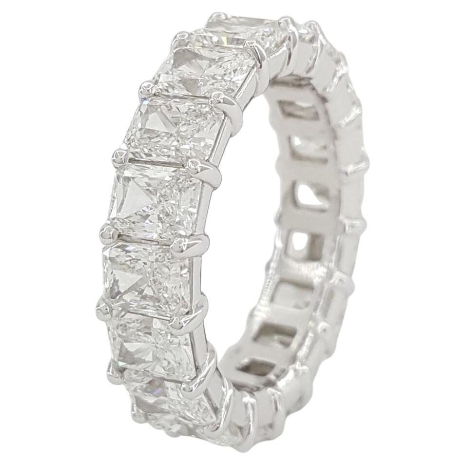 Eternity Band 6 Carat Radiant Cut Diamond Platinum Ring D/E Color VVS ...