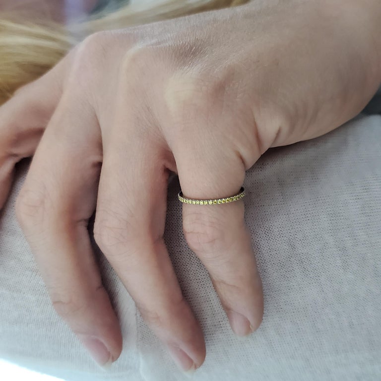 Eternity Band Ring In .950 Platinum With 56 Natural Yellow Canary ...