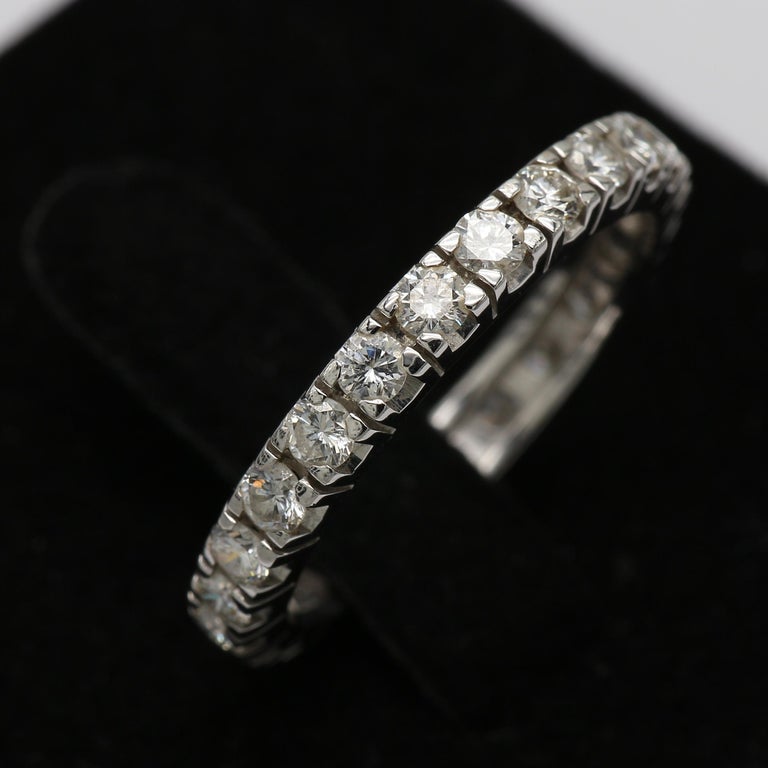 Eternity Band Ring with Round Diamonds 1.90 Carat in 18 KWhite Gold For ...