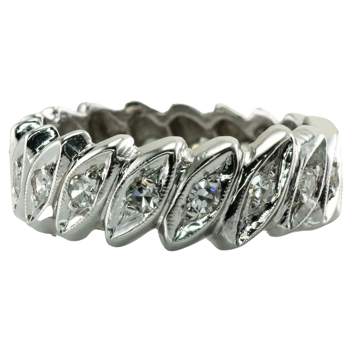 21st Century Platinum Square-Cut Diamond Eternity Band Ring For Sale at ...