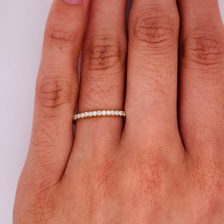 Eternity Diamond Ring Slender 18K Yellow Gold, 1/2 Carat Diamonds, 0.52 ...