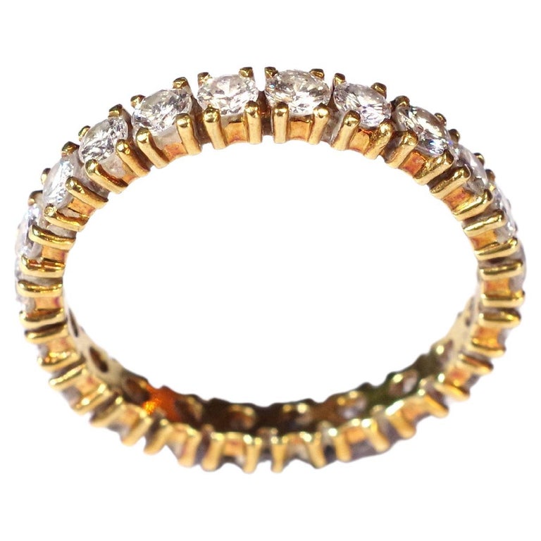 Eternity Diamond Wedding Ring in 18k Gold, Brilliant Cut Diamonds For ...