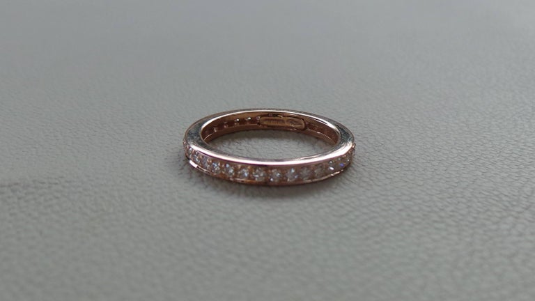 Eternity Diamonds 0.45k Rose Gold Stackable Cocktail Ring For Sale at ...