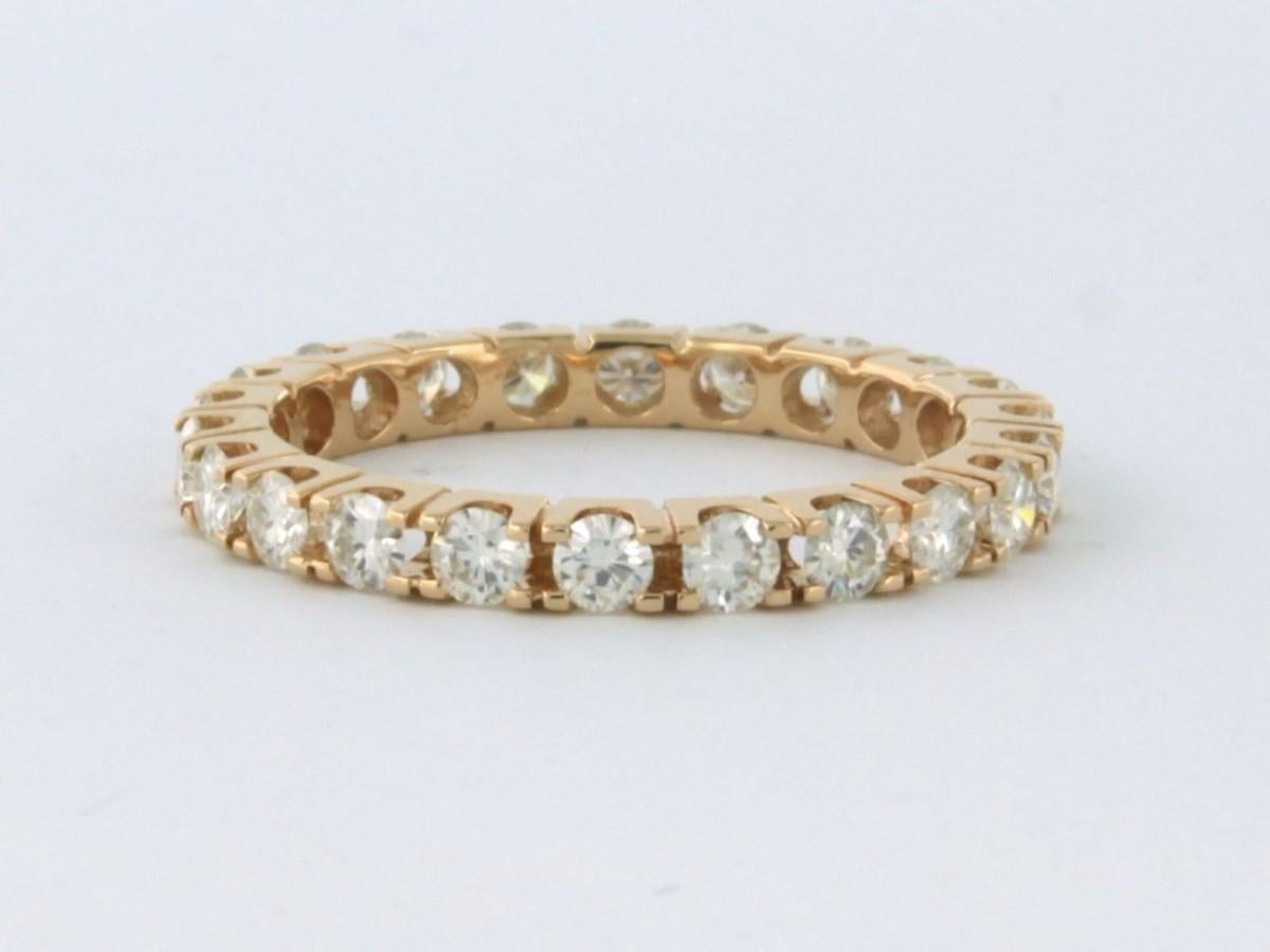 Eternity ring set with brilliant cut moisanite up to 1.07ct 18k pink ...