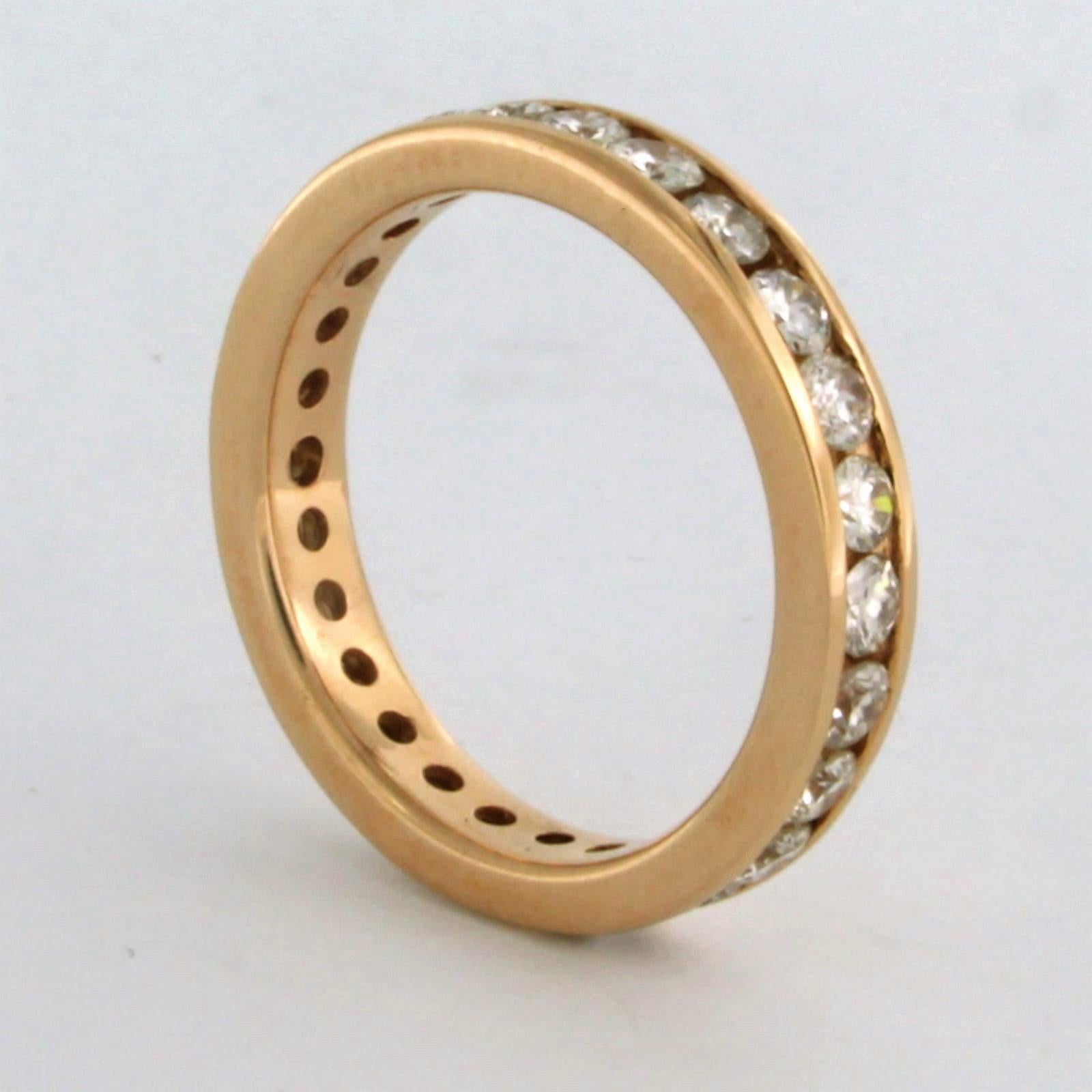Eternity ring set with diamonds 14k pink gold ringsize 8 For Sale at ...