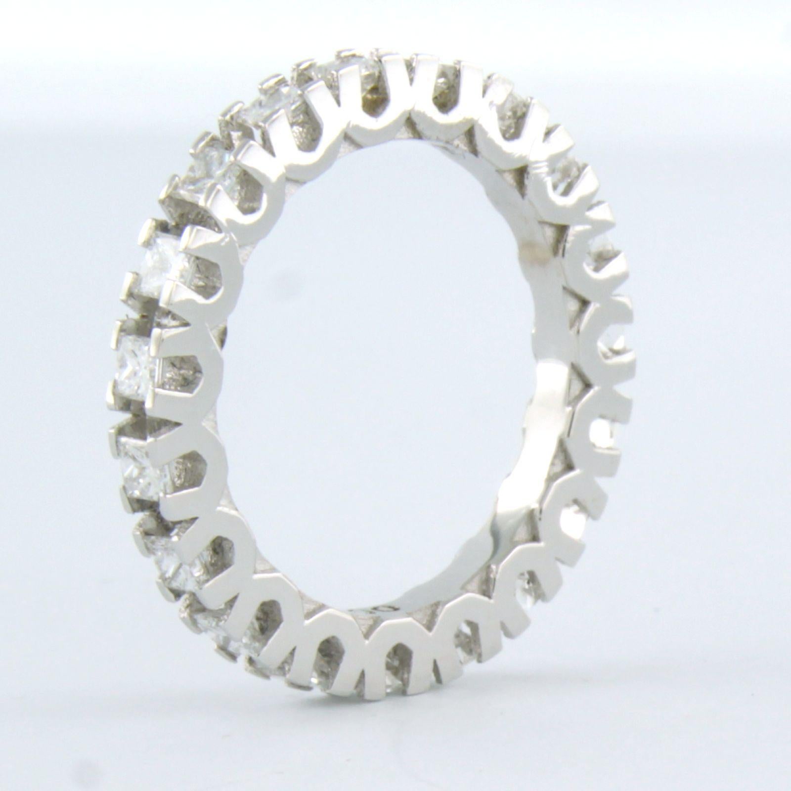 Eternity ring set with princess cut diamonds 18k white gold For Sale at ...