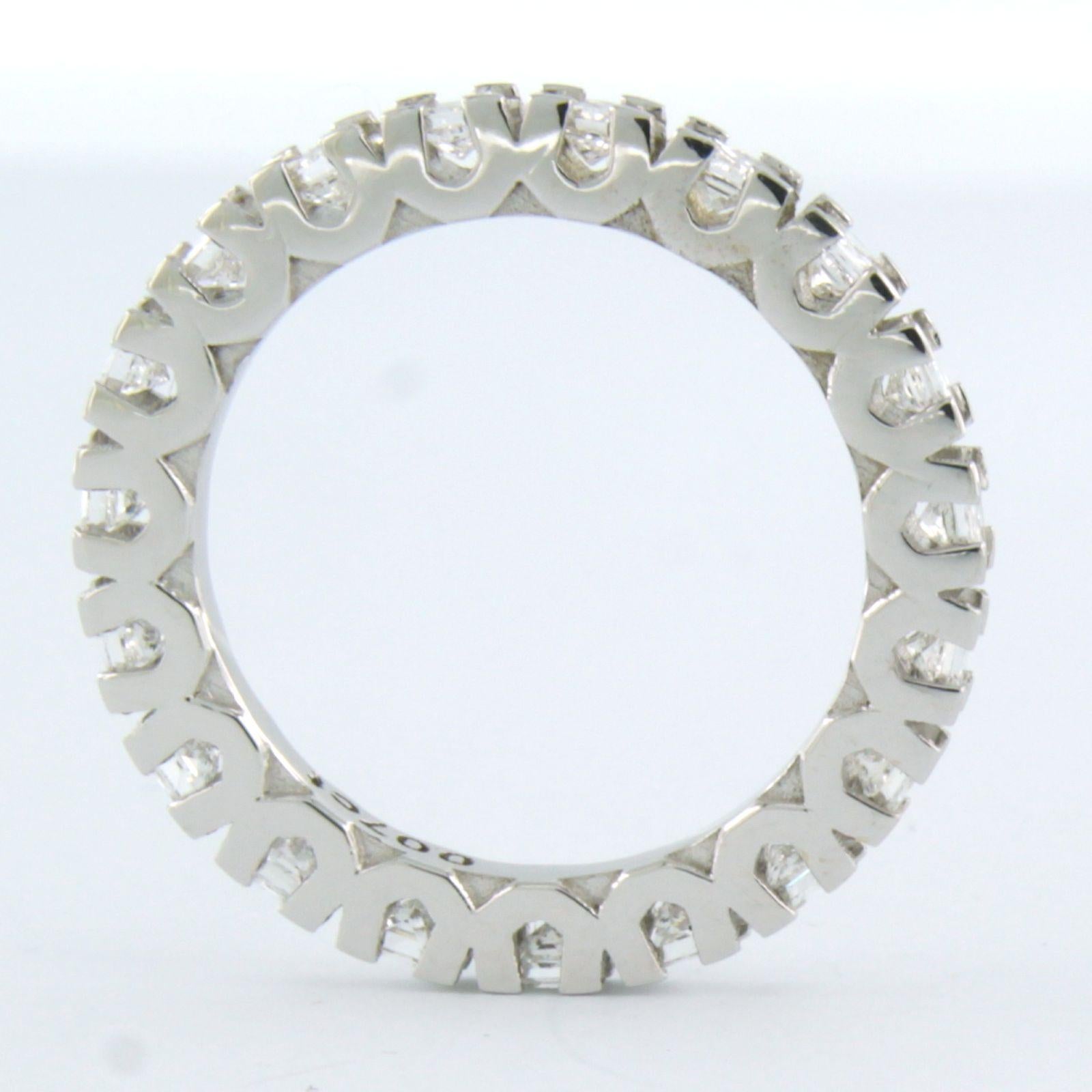 Eternity ring set with princess cut diamonds 18k white gold For Sale at ...