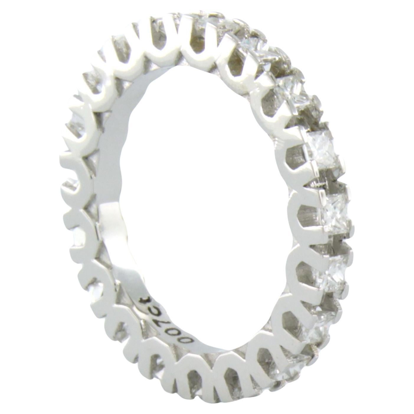 Two Diamond Cross Eternity Diamond Ring For Sale at 1stDibs