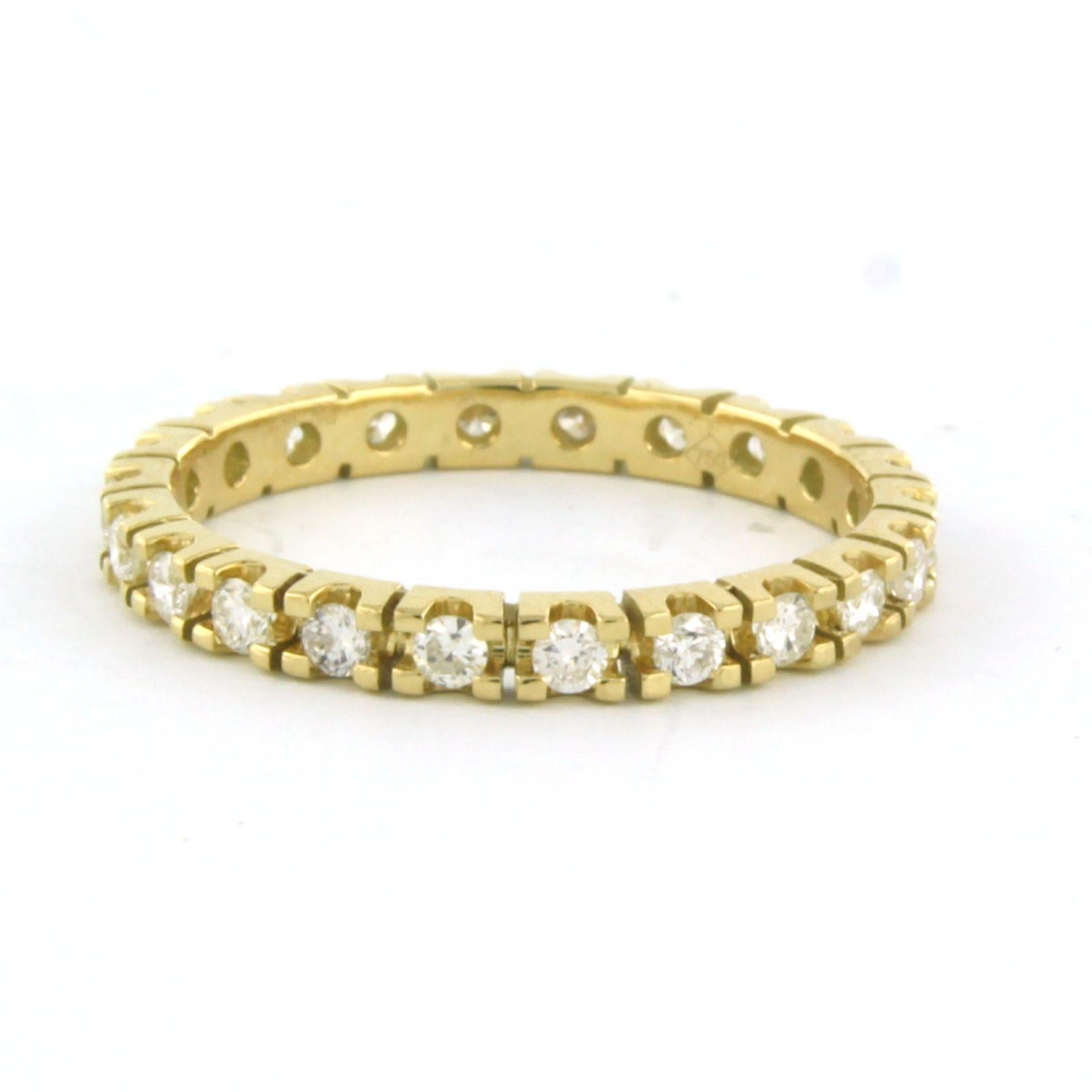 Eternity ring with brilliant cut diamonds up to 0.65ct 18k yellow gold ...