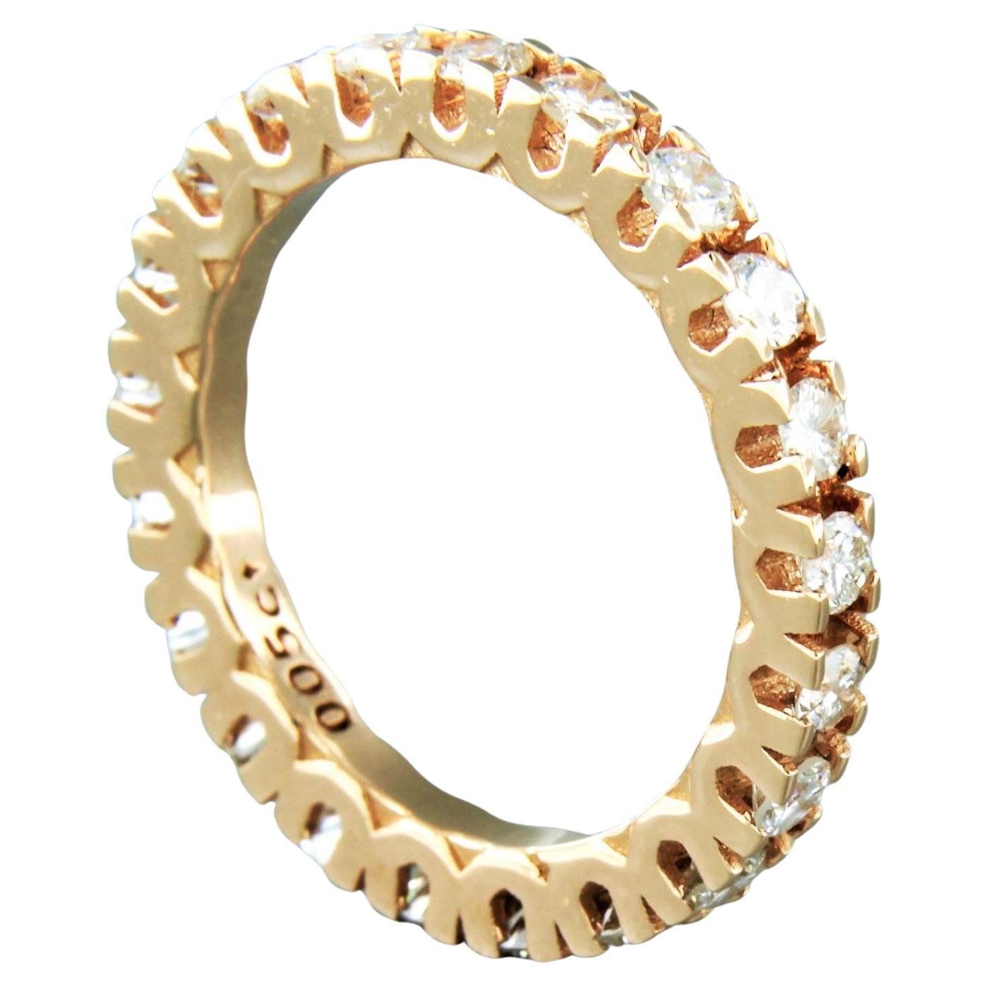 Eternity Ring with Diamond 18k pink gold For Sale at 1stDibs