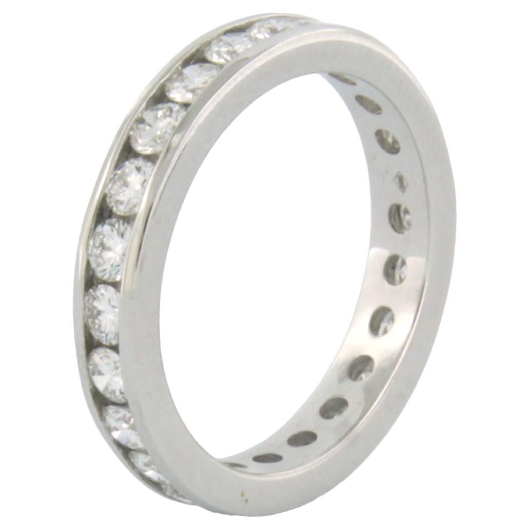Eternity ring set with diamonds 14k white gold For Sale at 1stDibs