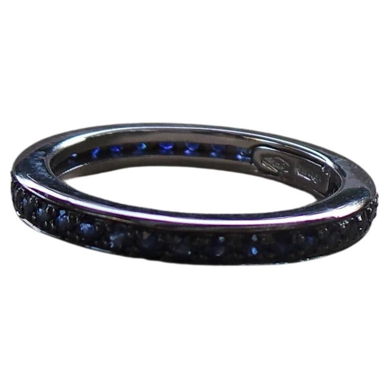Eternity Sapphires 0.80k White Gold Stackable Cocktail Ring For Sale at ...