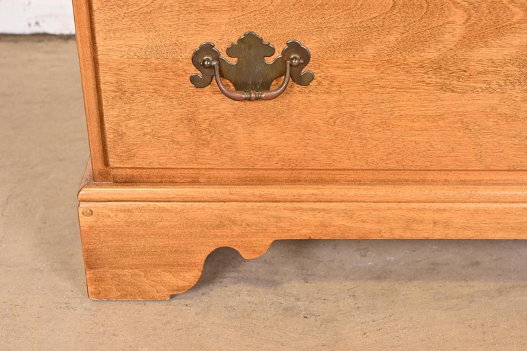 Ethan Allen American Colonial Solid Maple Highboy Dresser, Circa 1970s ...