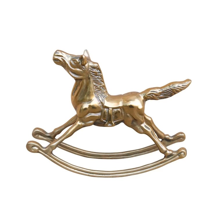 Ethan Allen Brass Rocking Horse For Sale at 1stDibs