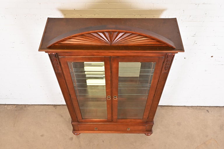 Ethan Allen British Colonial Cherry Wood Lighted Bookcase or Display ...