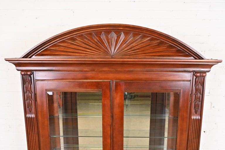 Ethan Allen British Colonial Cherry Wood Lighted Bookcase or Display ...