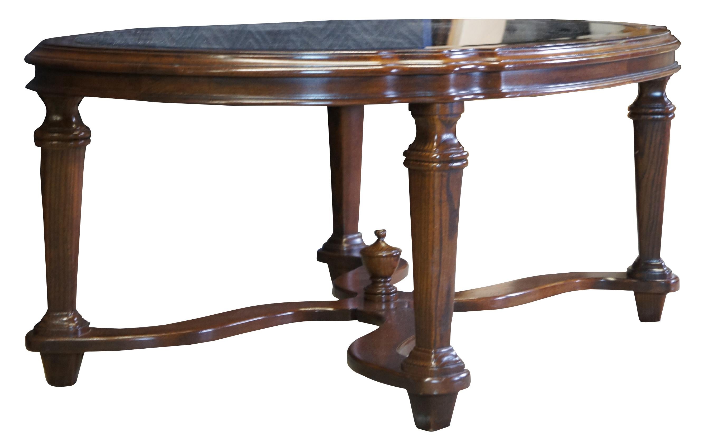 Ethan Allen Collectors Classics Oval Oak Coffee Cocktail Table Smoked ...