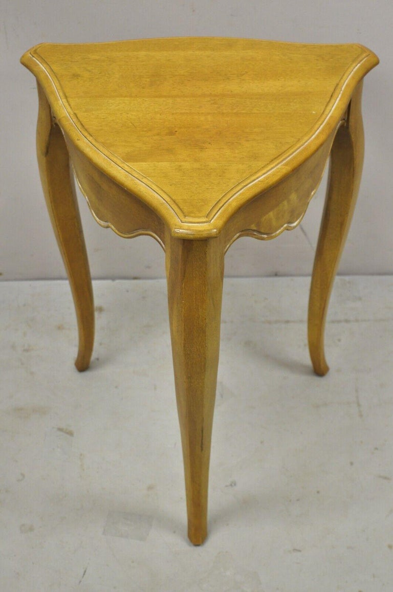 Ethan Allen Country French Triangular Maple Accent Tripod Side Table ...