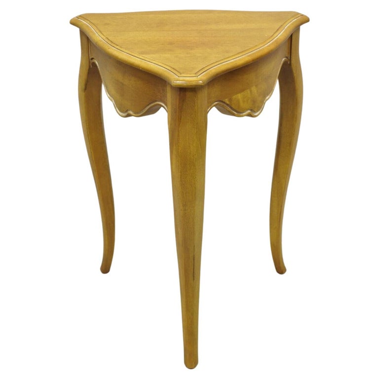 Ethan Allen Country French Triangular Maple Accent Tripod Side Table ...