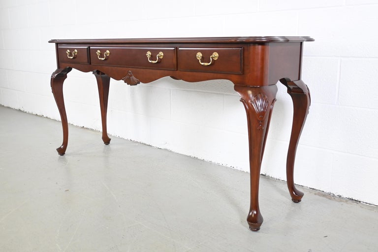 Ethan Allen French Cherry Console or Entry Table For Sale at 1stDibs