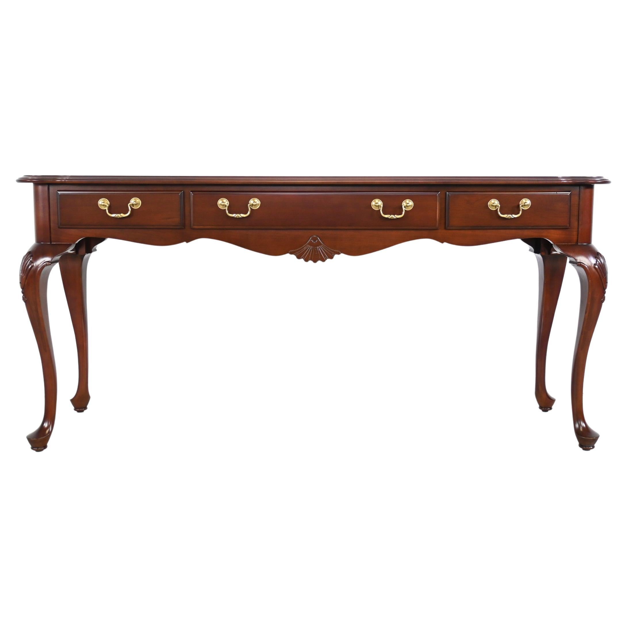 Ethan Allen French Cherry Console or Entry Table For Sale at 1stDibs