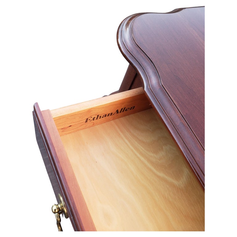 Ethan Allen Georgian Court Solid Cherry Sofa Table with Three Drawers ...