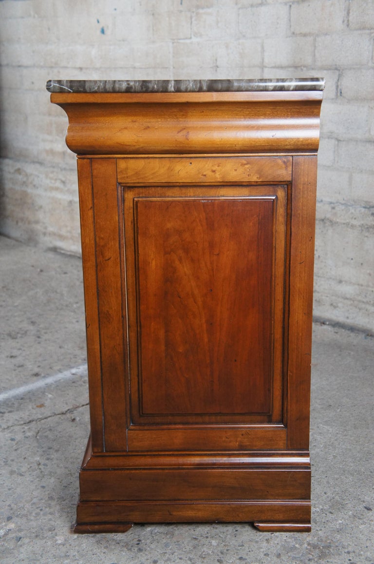 Ethan Allen Louis Philippe Cherry and Ash Burl Townhouse Marble Chest ...