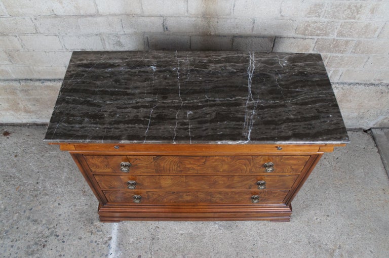Ethan Allen Louis Philippe Cherry and Ash Burl Townhouse Marble Chest ...