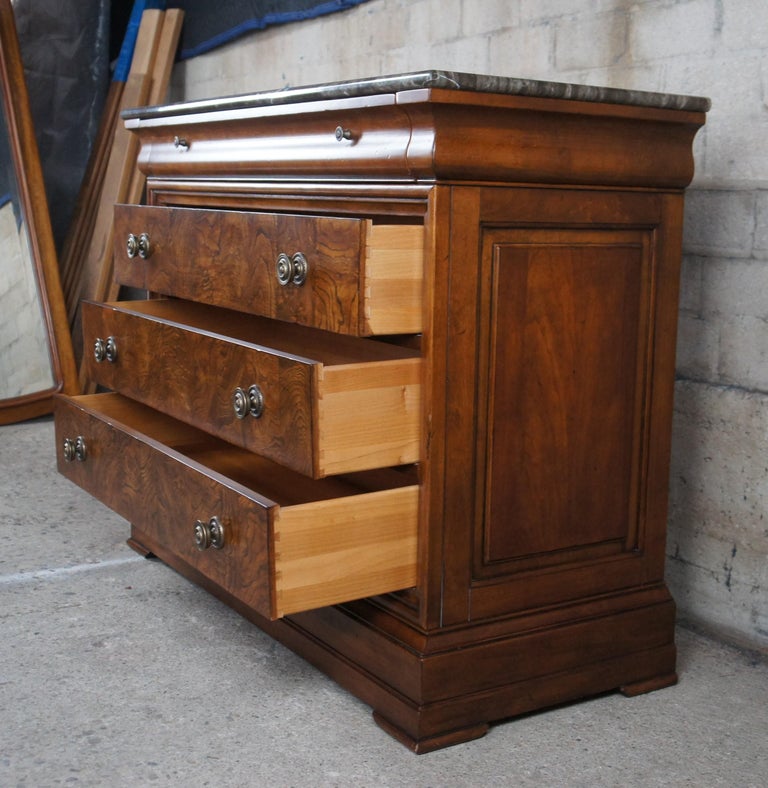 Ethan Allen Louis Philippe Cherry and Ash Burl Townhouse Marble Chest ...